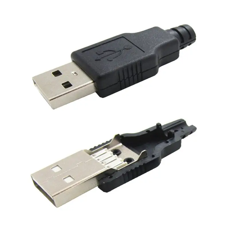 10 pçs diy usb conector usb macho tomada adaptador conector com capa de ...