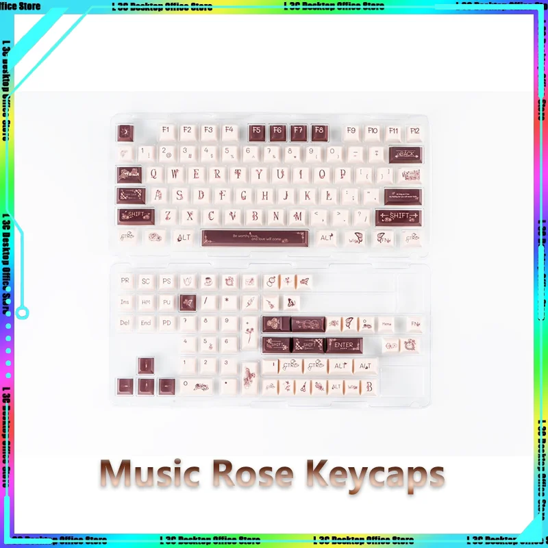 Music-Rose-Keycap-144-Keys-Original-Full-Set-Pbt-Material-Heat ...