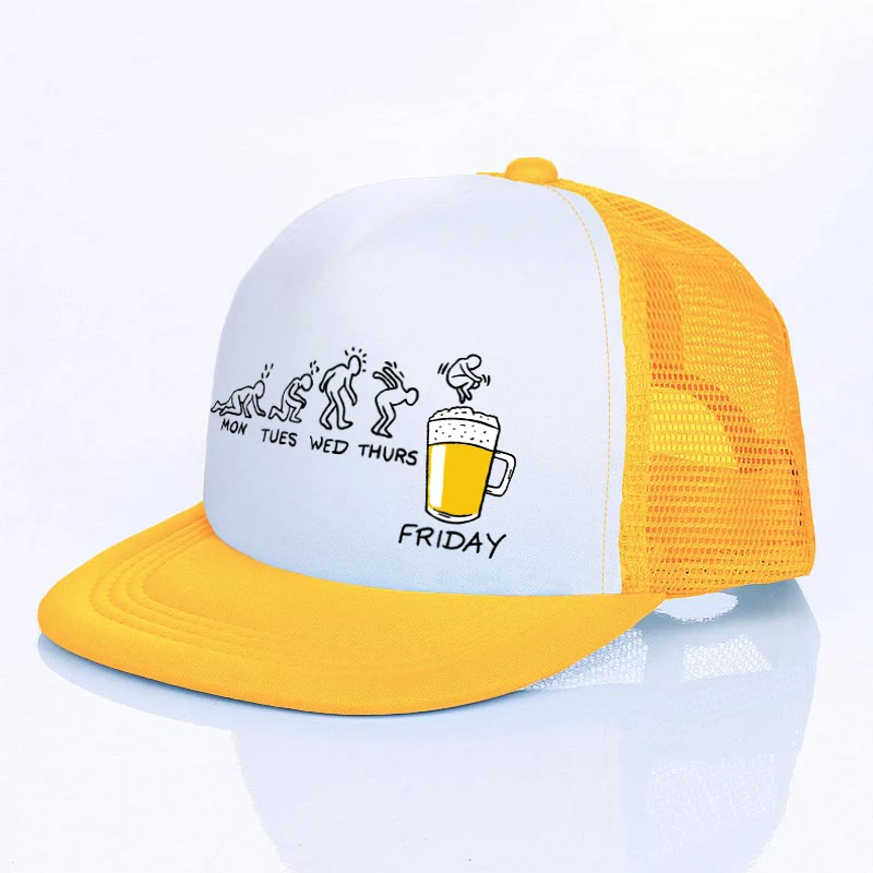 Week-Beers-Fridays-Summer-Baseball-Cap-Happy-Weekend-Beer-Mesh-Hats ...
