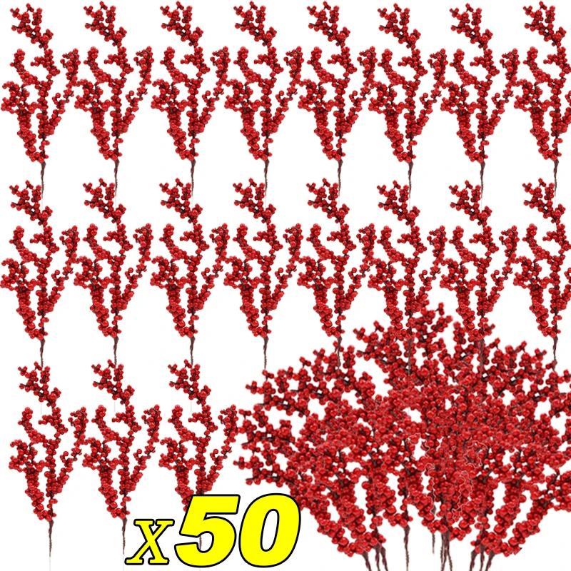 Wholesale-Fake-Red-Berry-Stems-Artificial-Red-Berry-Fruit-Plant ...