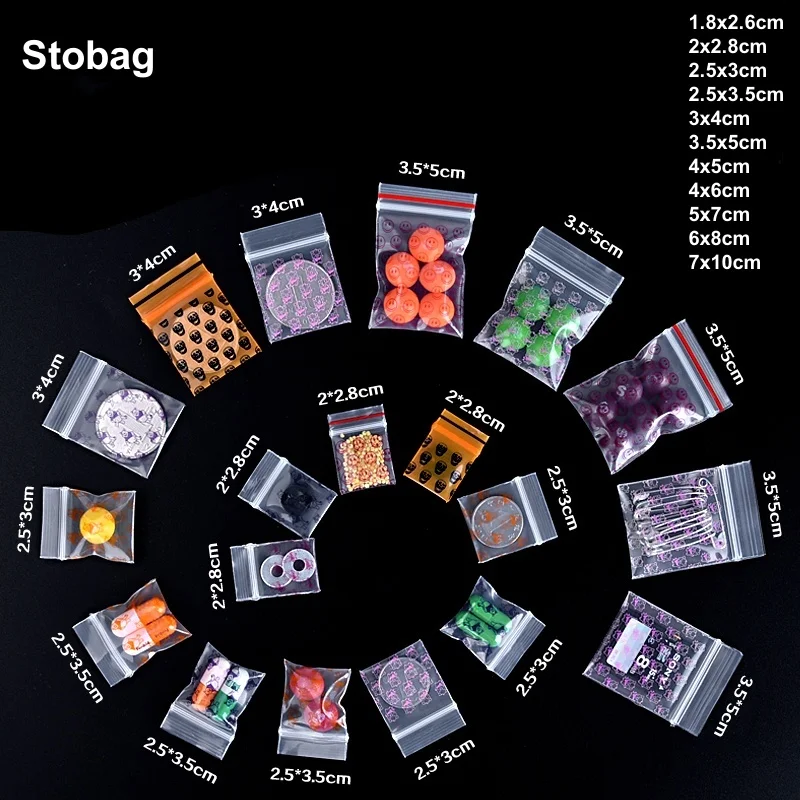StoBag-100pcs-Cartoon-Transparent-Mini-Ziplock-Bags-Small-Sealing-Jewelry-Packaging-Pouch ...