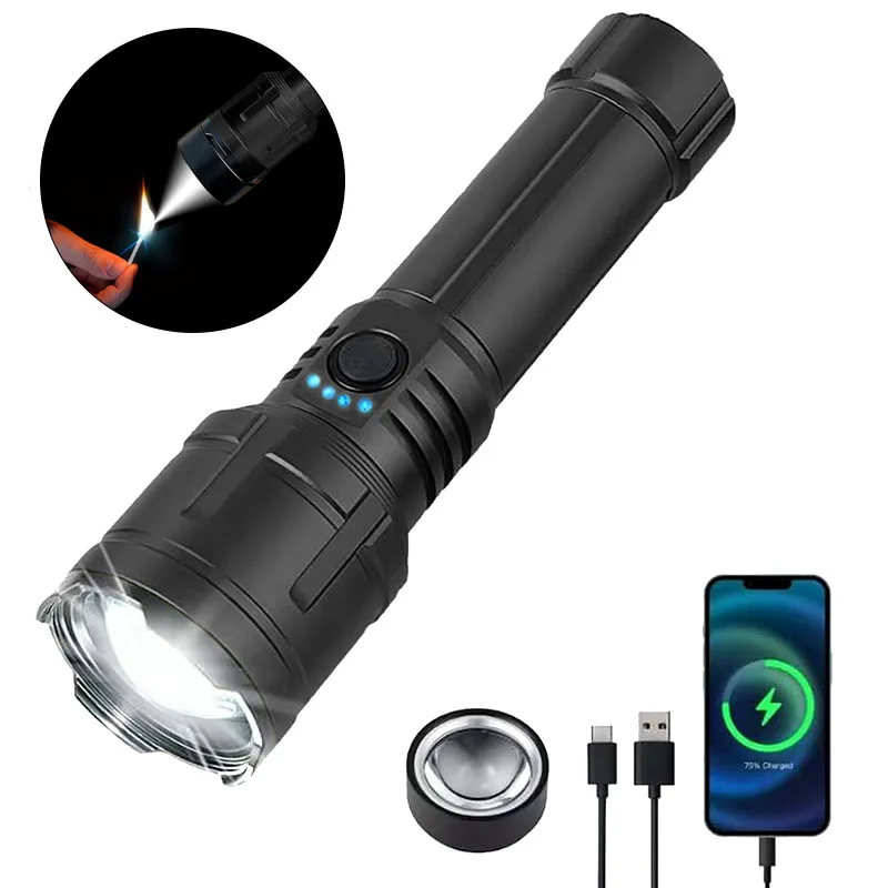 3000 LM Bright Flashlight High Lumens, USB-C Rechargeable, 5 Modes ...