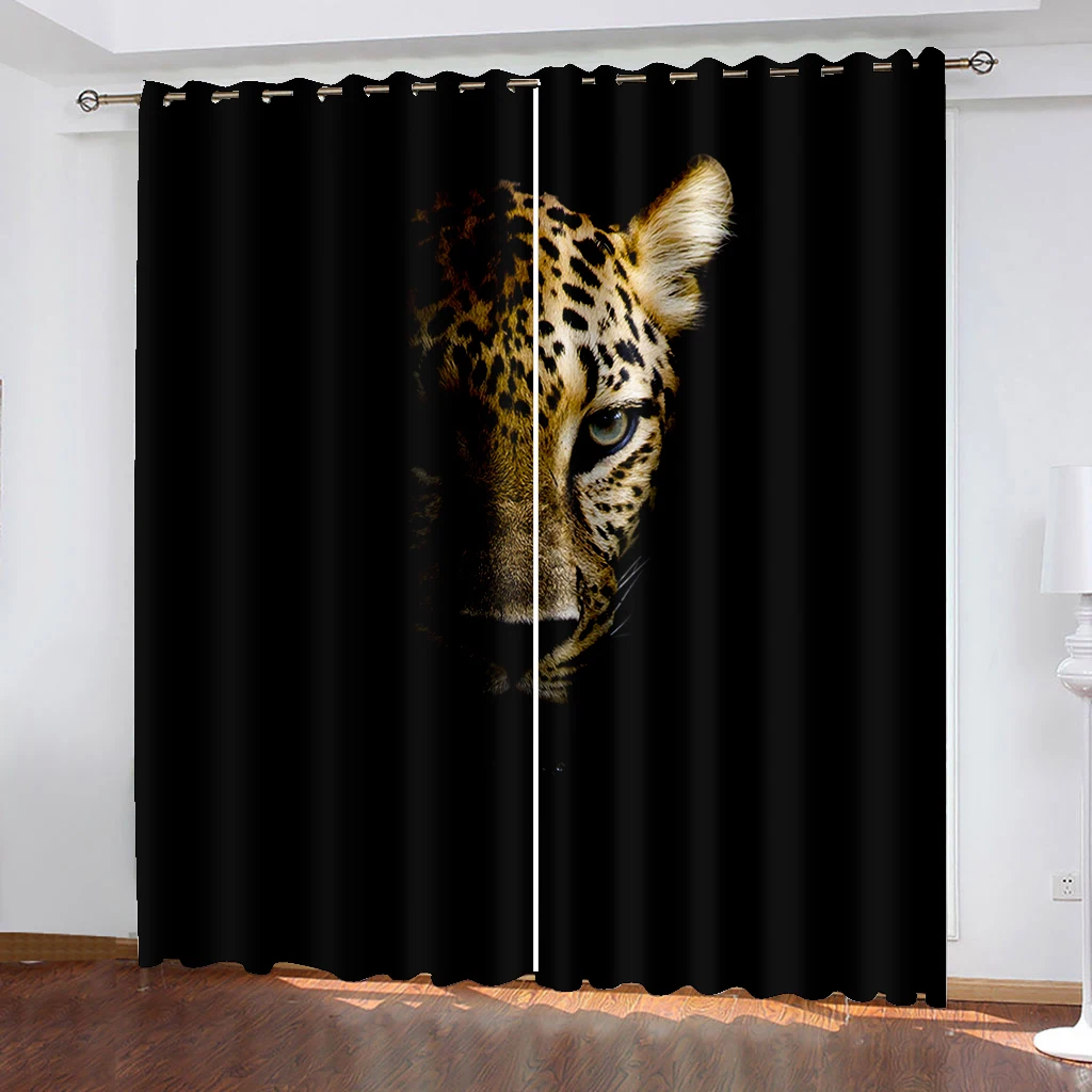 3D Custom Printing Animal Black and White Classic Leopard Shading ...