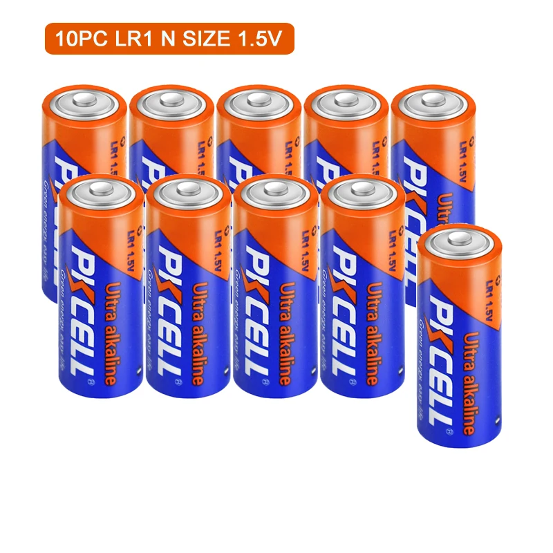PKCELL 10PC 1.5V LR1 N Size Alkaline Batteries MN9100 E90 Batteries For ...