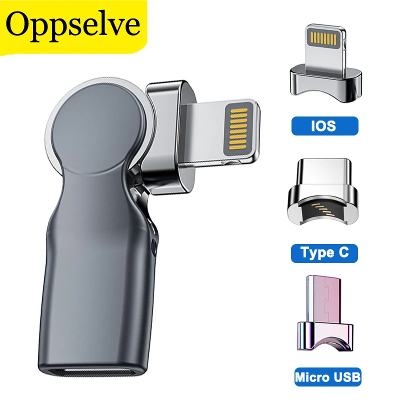 3-in-1-Magnetic-Rotatable-Data-Cable-USB-Type-C-Convertor-For-iPhone-13 ...