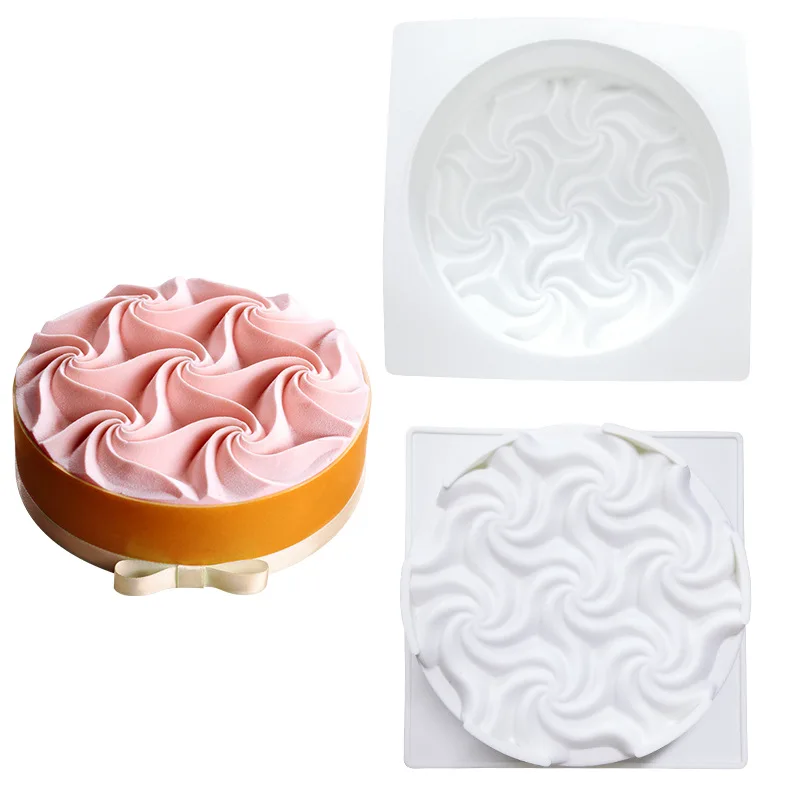 8 Spiral Flower Sea Wave Wave Silicone Mold Cake Mousse Baking Mold ...