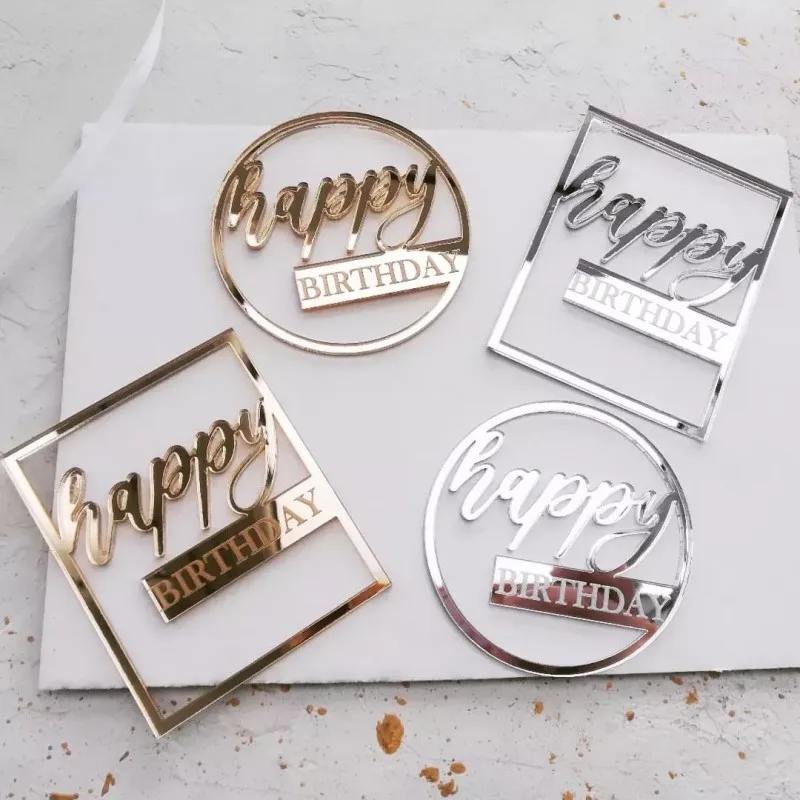 Flank-Round-Happy-Birthday-Cake-Toppers-Rose-Gold-Top-Grade-Acrylic ...