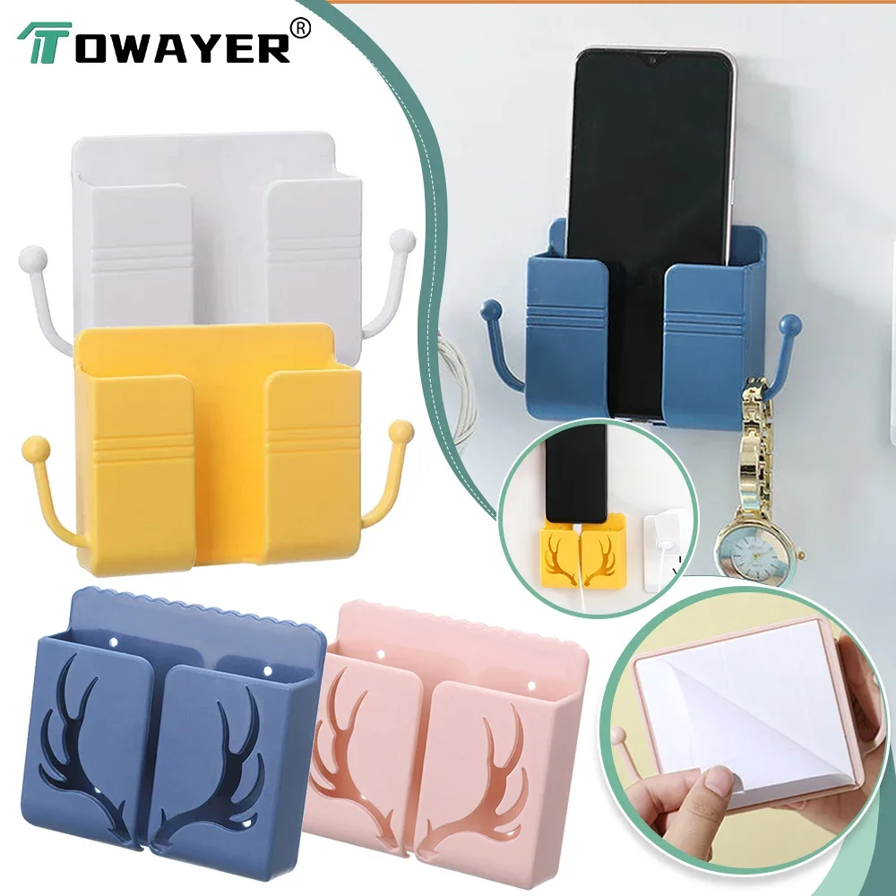 Wall-Mounted-Mobile-Phone-Holder-Home-Multifunction-Holder-Remote ...