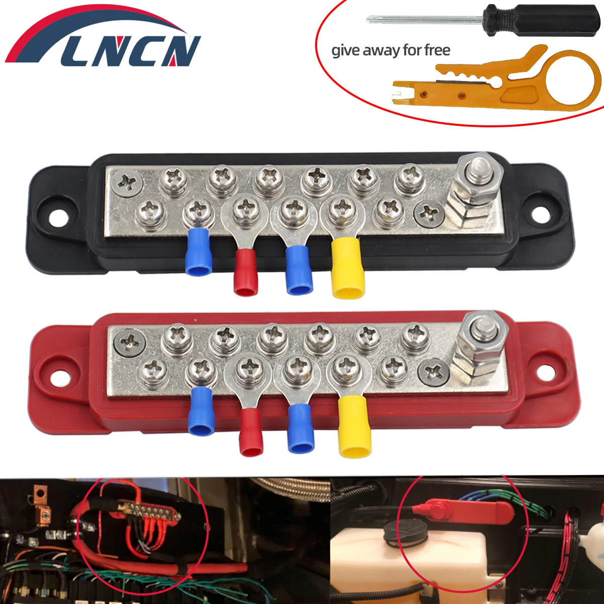 12-Terminal-Distribution-Block-Bus-Bar-DC-48V-12P-Wiring-Bars-Busbar ...