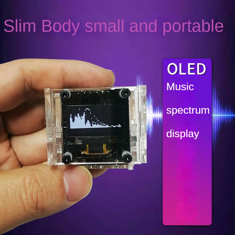 1 pçs 5v pequeno micro ultra fino espectro de música estéreo display 0. ...