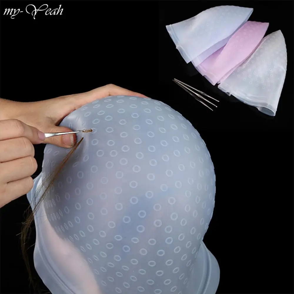 Pro Salon Reusable Highlighting Dye Frosting Tipping Cap Hair Coloring ...
