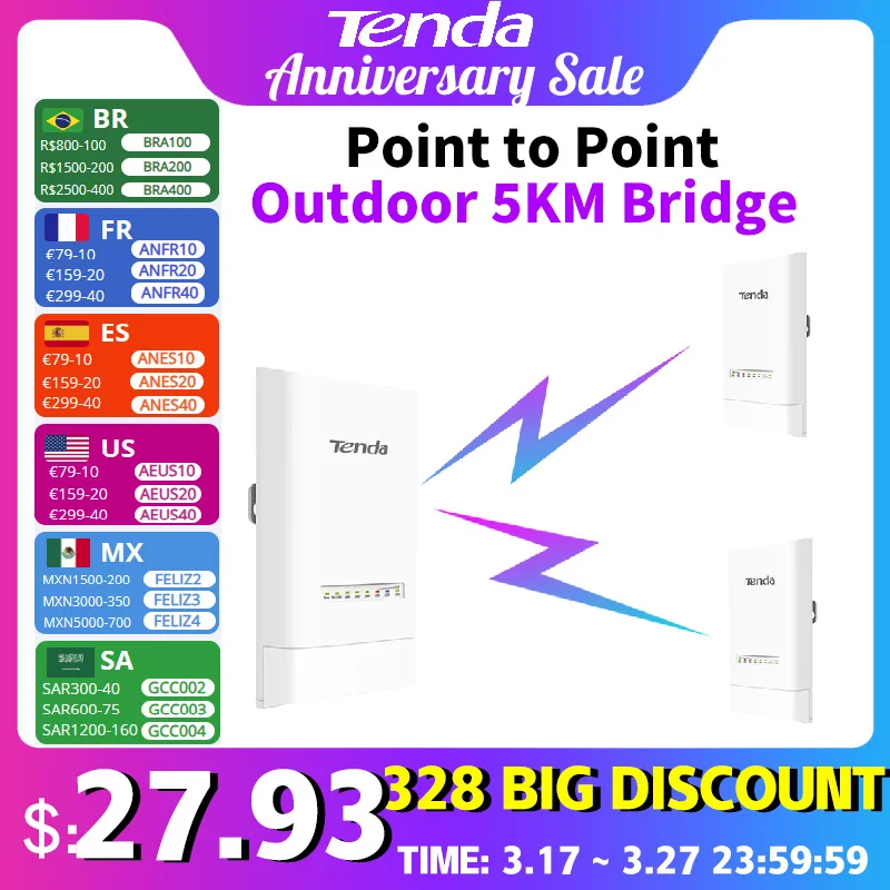 Hot-Tenda-OS3-5KM-5GHz-867Mbps-Outdoor-CPE-Wireless-5G-WiFi-Repeater ...