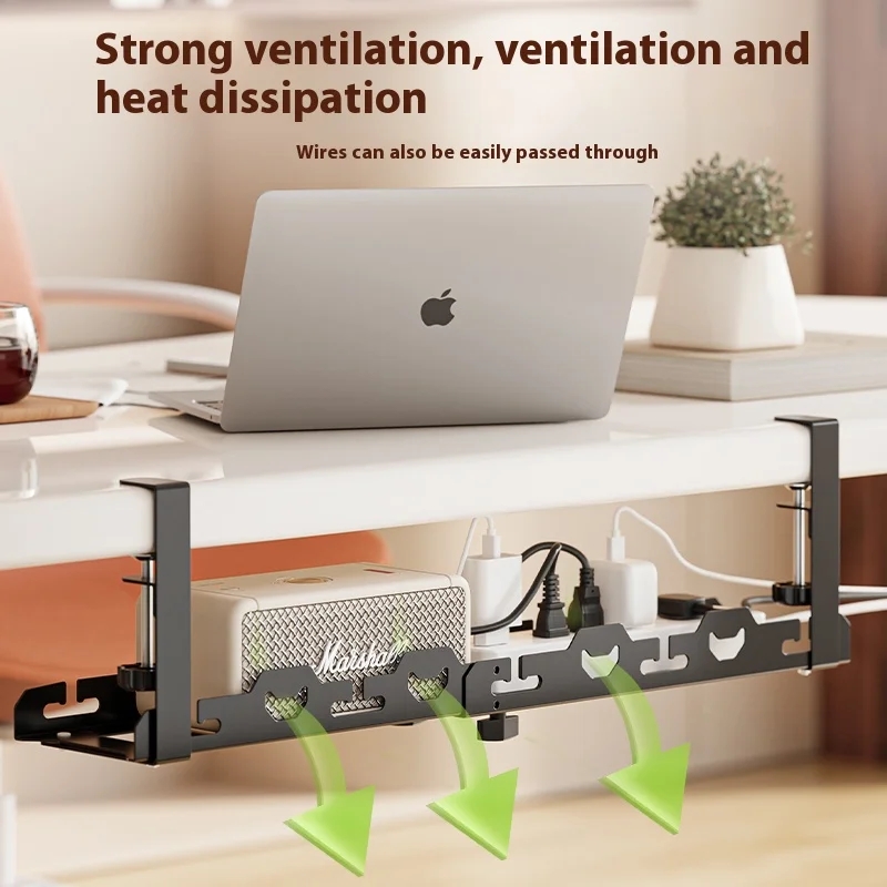 No Drill Extendable Under Desk Wire Cable Management Tray Metal Cable ...