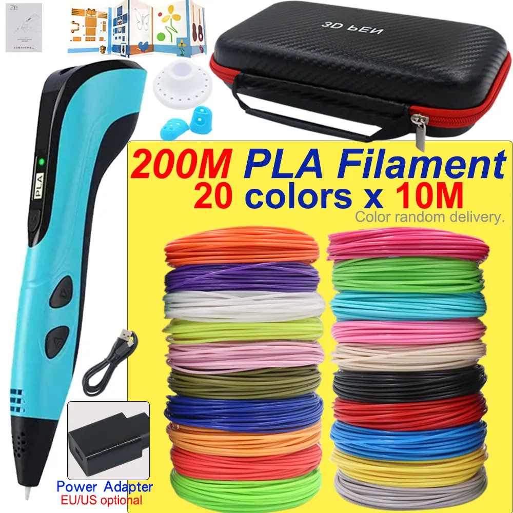 3D-Pen-with-LED-Screen-DIY-3D-Printing-Pen-PLA-Filament-Creative-Toy ...