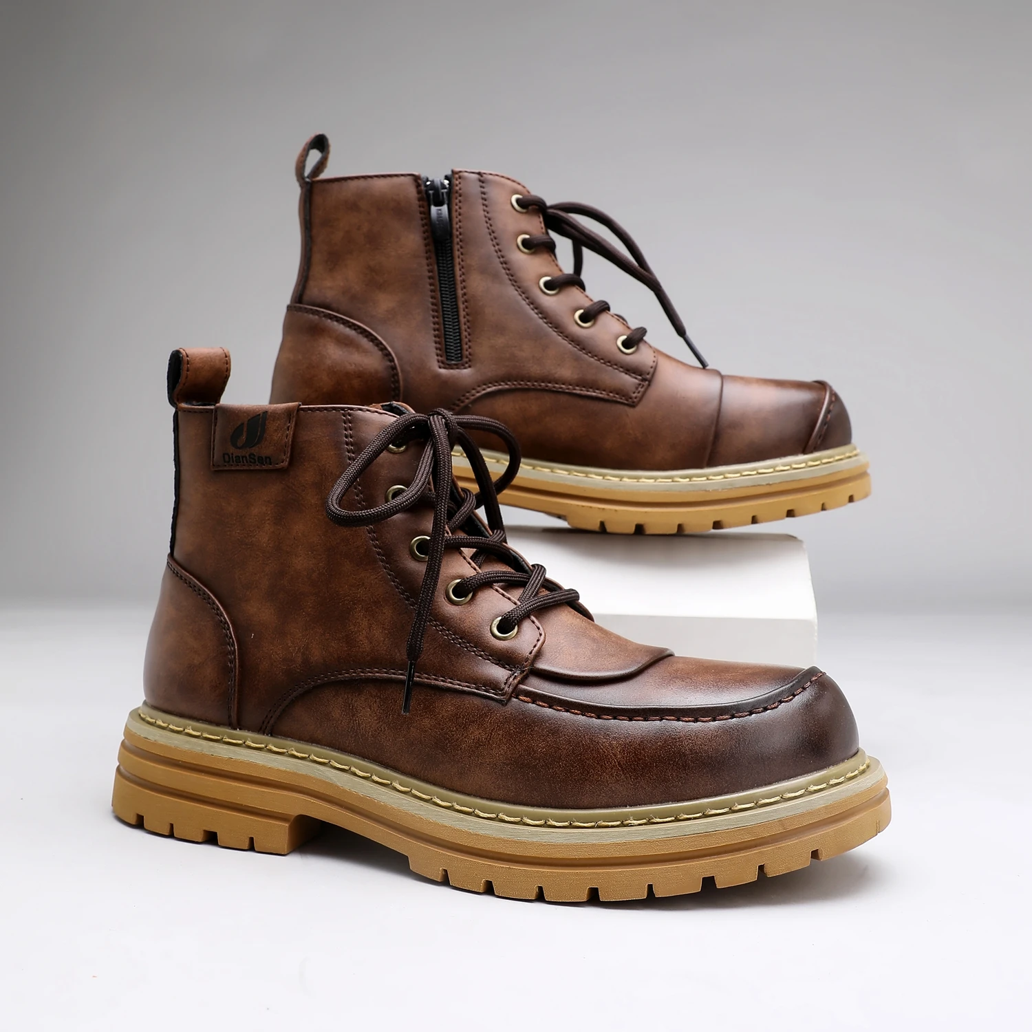 Botas-de-cuero-para-hombre-de-estilo-brit-nico-cl-sico-botines-de-cuero ...