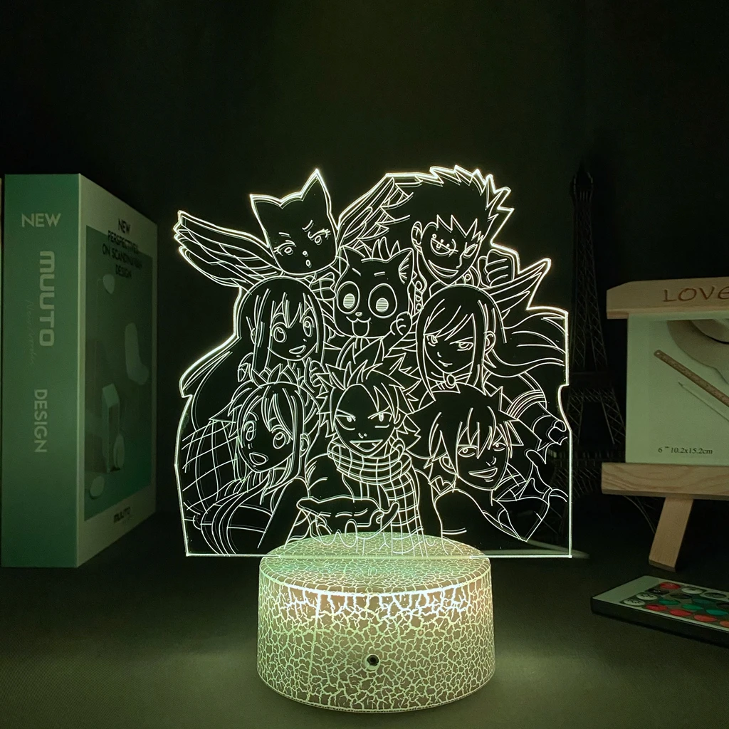 3D Bedside Lamp Anime Figure Fairy Tail Group Led Touch Sensor ...