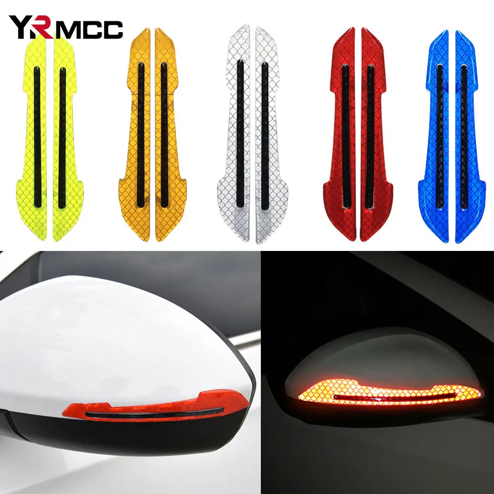 2PCS-Car-Reflective-Sticker-Mirror-Safety-Warning-Tape-Sticker-Mark ...
