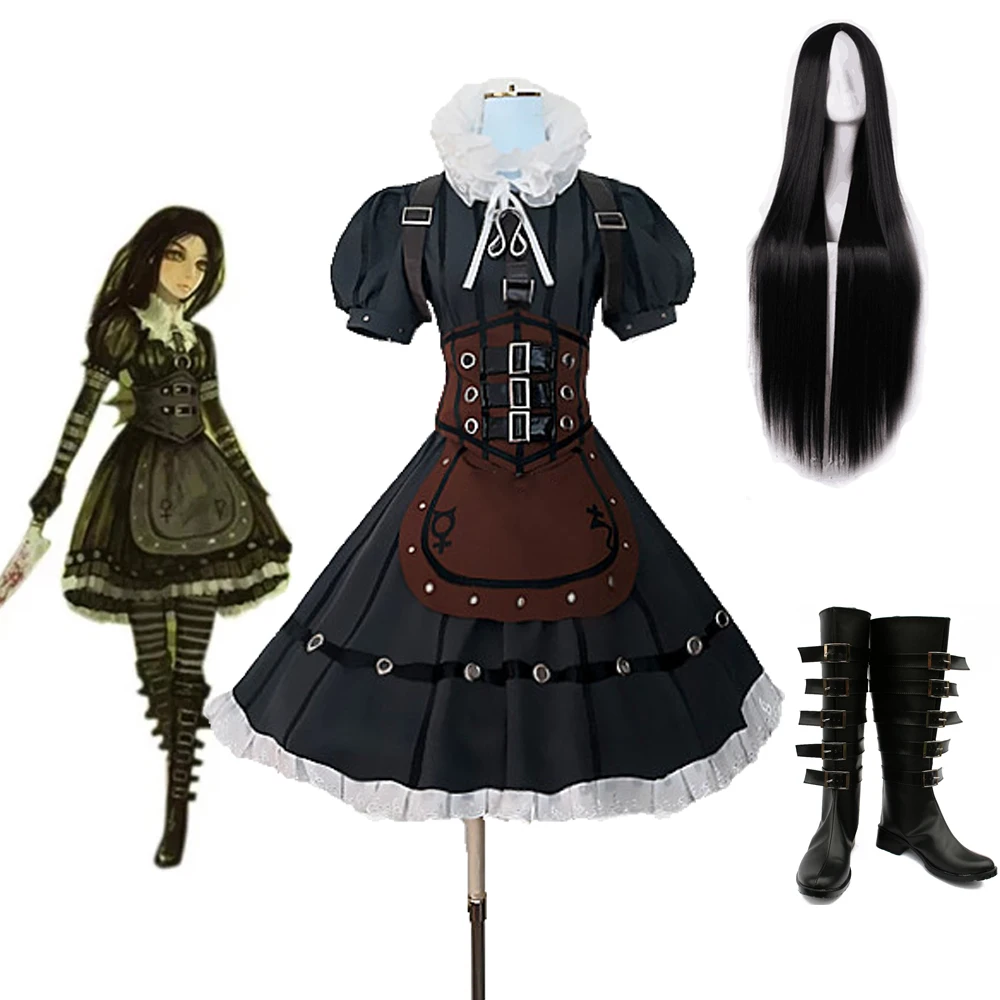 New Alice Madness Returns Cosplay Costume Alice Steam Dress Outfit ...