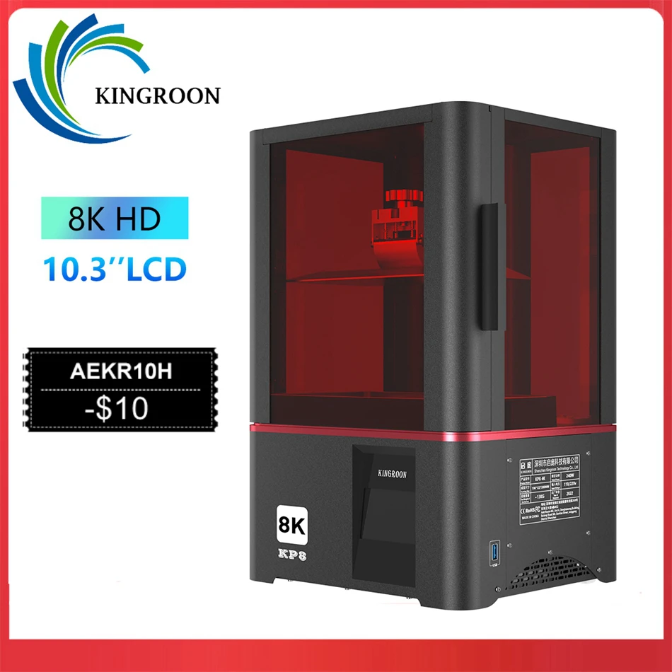 Kingroon KP8 8 18k液晶uv樹脂3Dプリンタ高速3D印刷10.3 "画面大228*128*200ミリメートル建築サイズz軸 ...