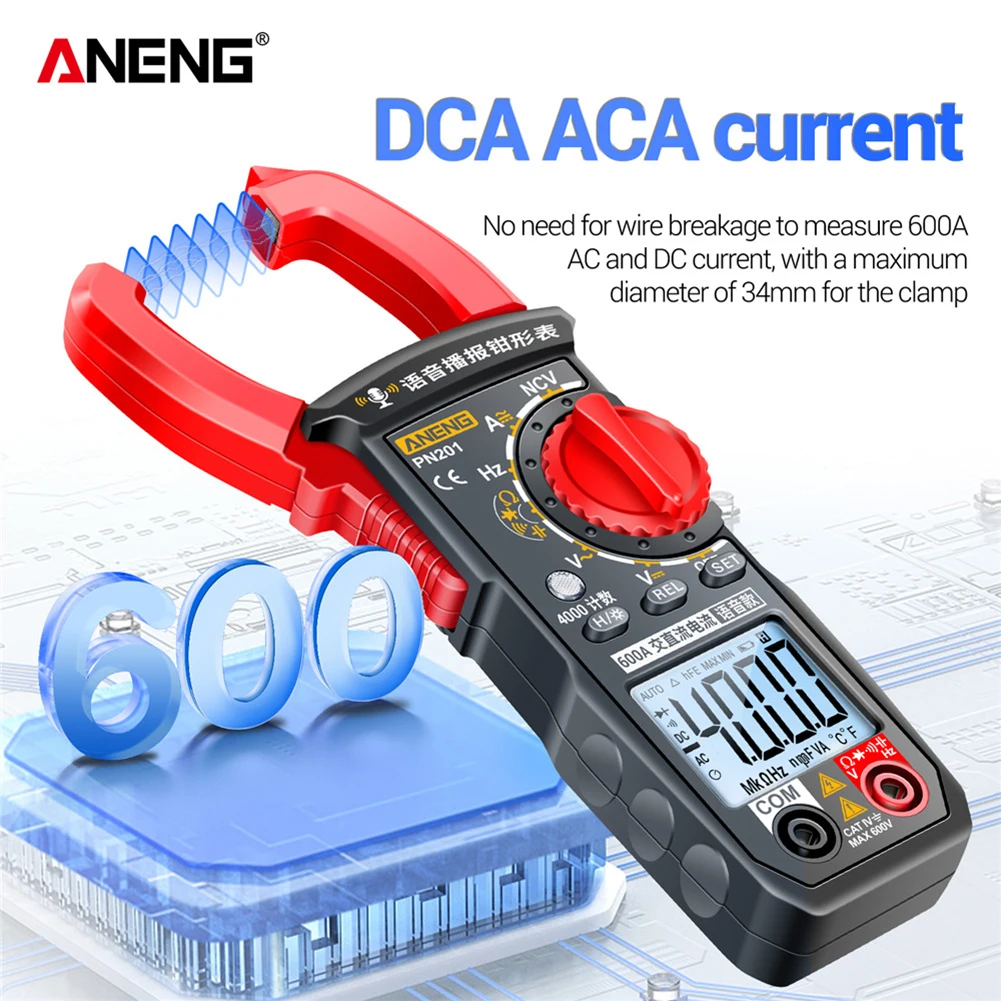 Clamp-Voltage-Resistance-Meter-Auto-Ranging-Votage-Current-Ohm-Test ...