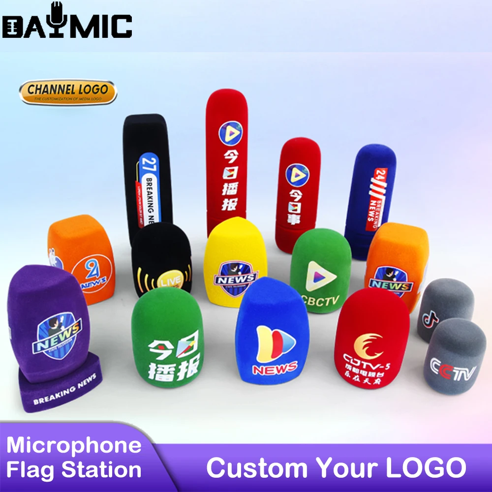 Custom-Your-Logo-Good-Quality-Print-logo-microphone-foam-Microphone ...