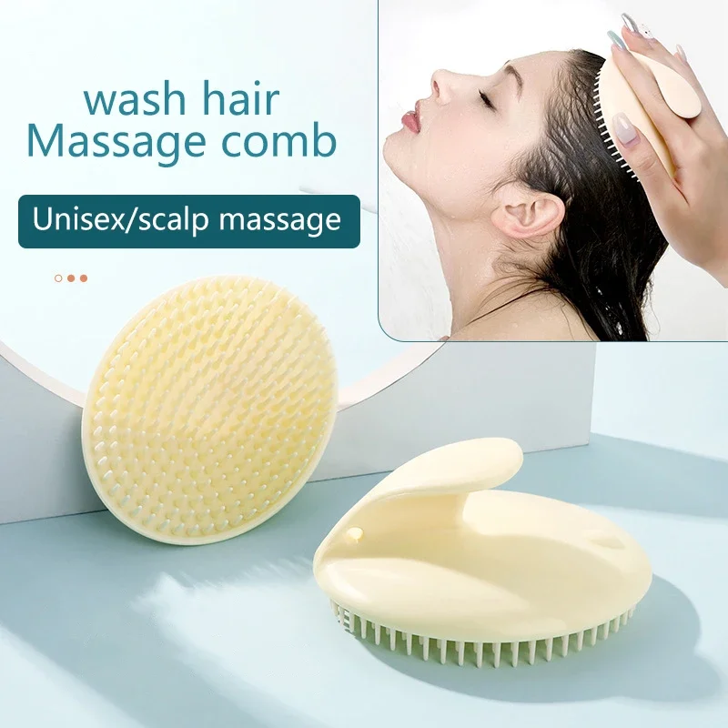 Silicone Shampoo Comb Hair Brush Scalp Meridian Unblocking Hair Washing ...