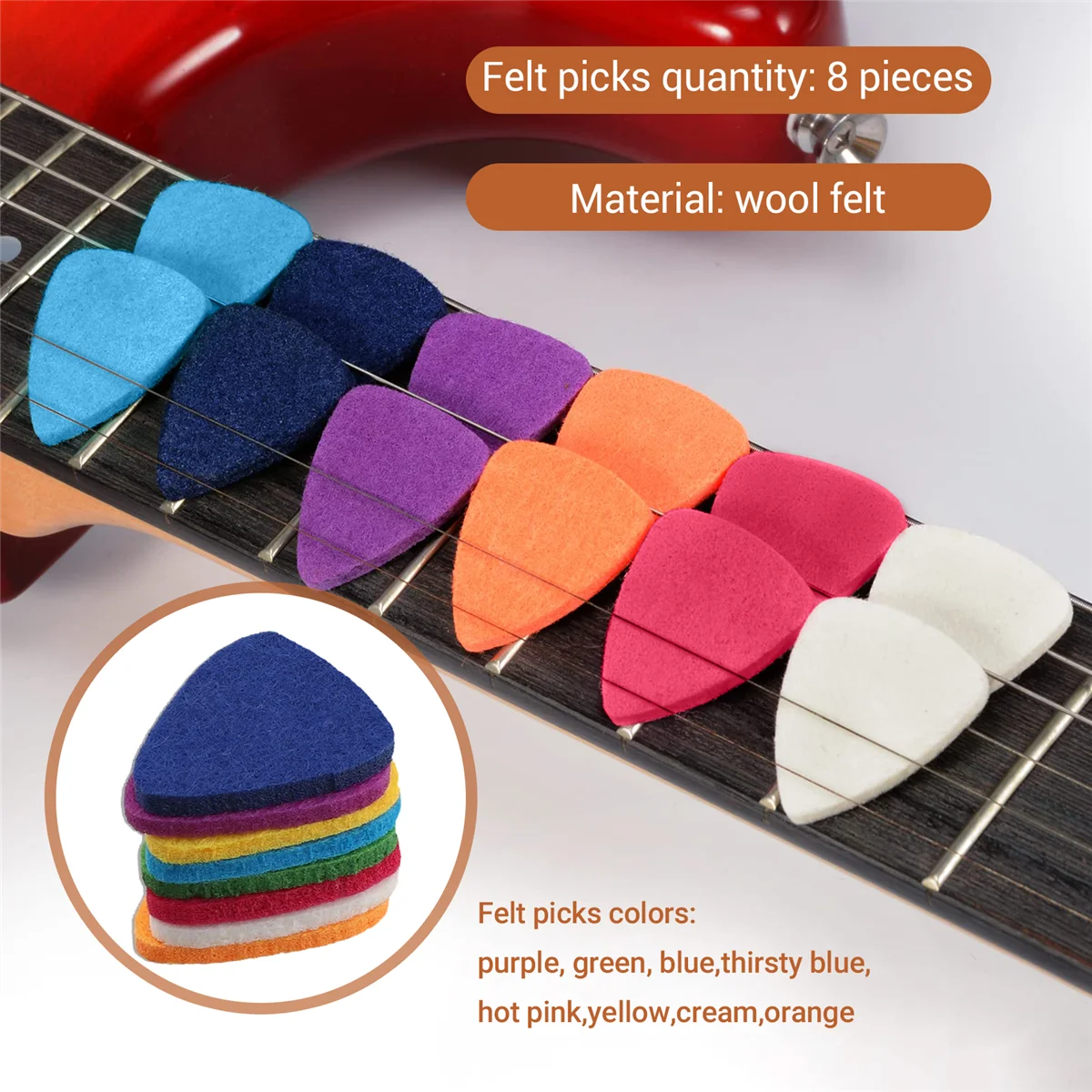 M09KUkulele Picks Felt Picks/Plectrums For Ukulele And Guitar,8 Pieces ...