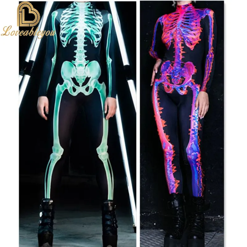 Women-Human-Body-Skeleton-Bone-Flower-Skull-3D-Printing-Dress-Up ...