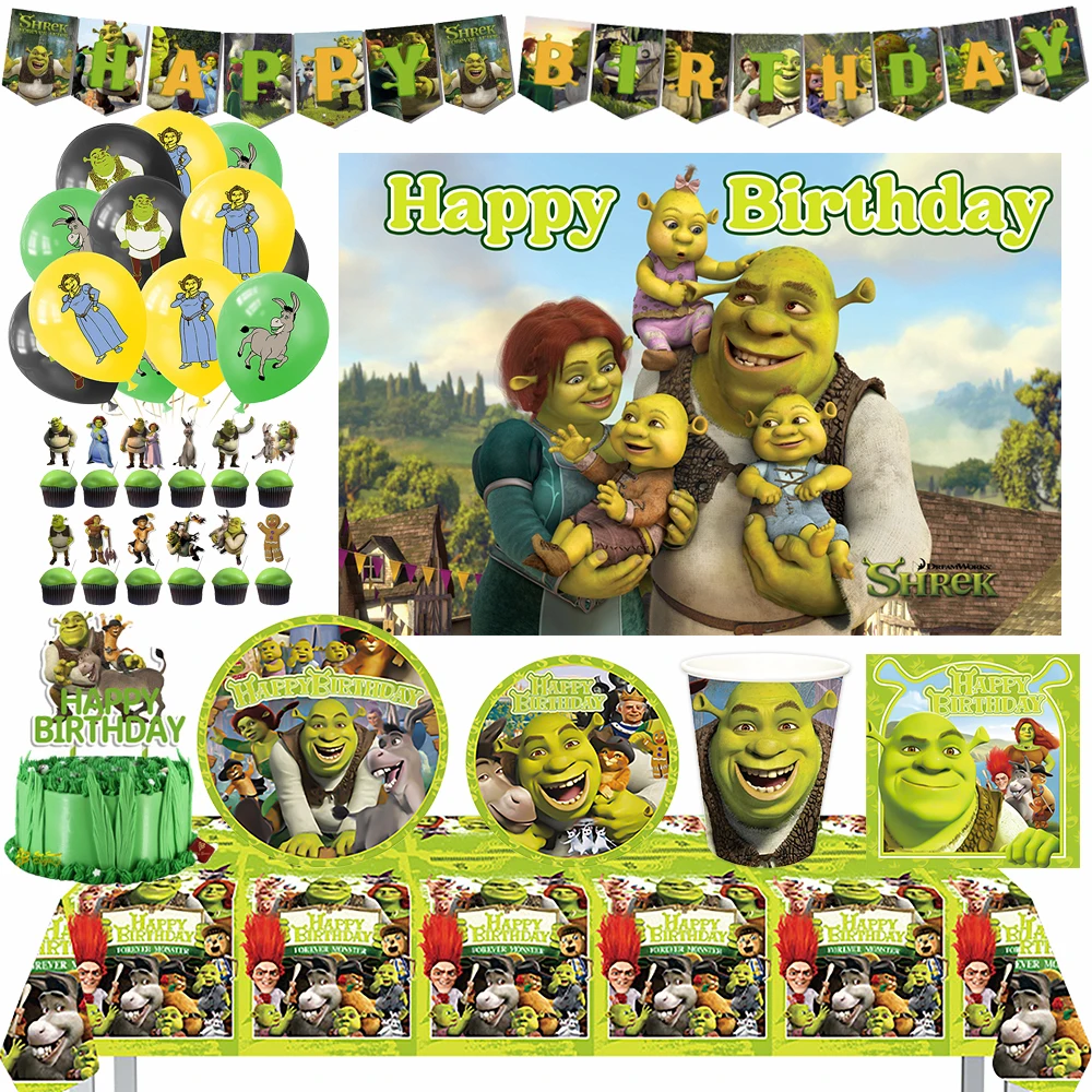 Shrek-Green-Monster-Fiona-Theme-Birthday-Party-Decoration-Supplies ...