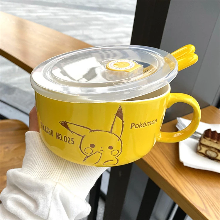 Cartoon Pokmon Pikachu Peripherals Ceramic Kawaii Soup Bowl ...