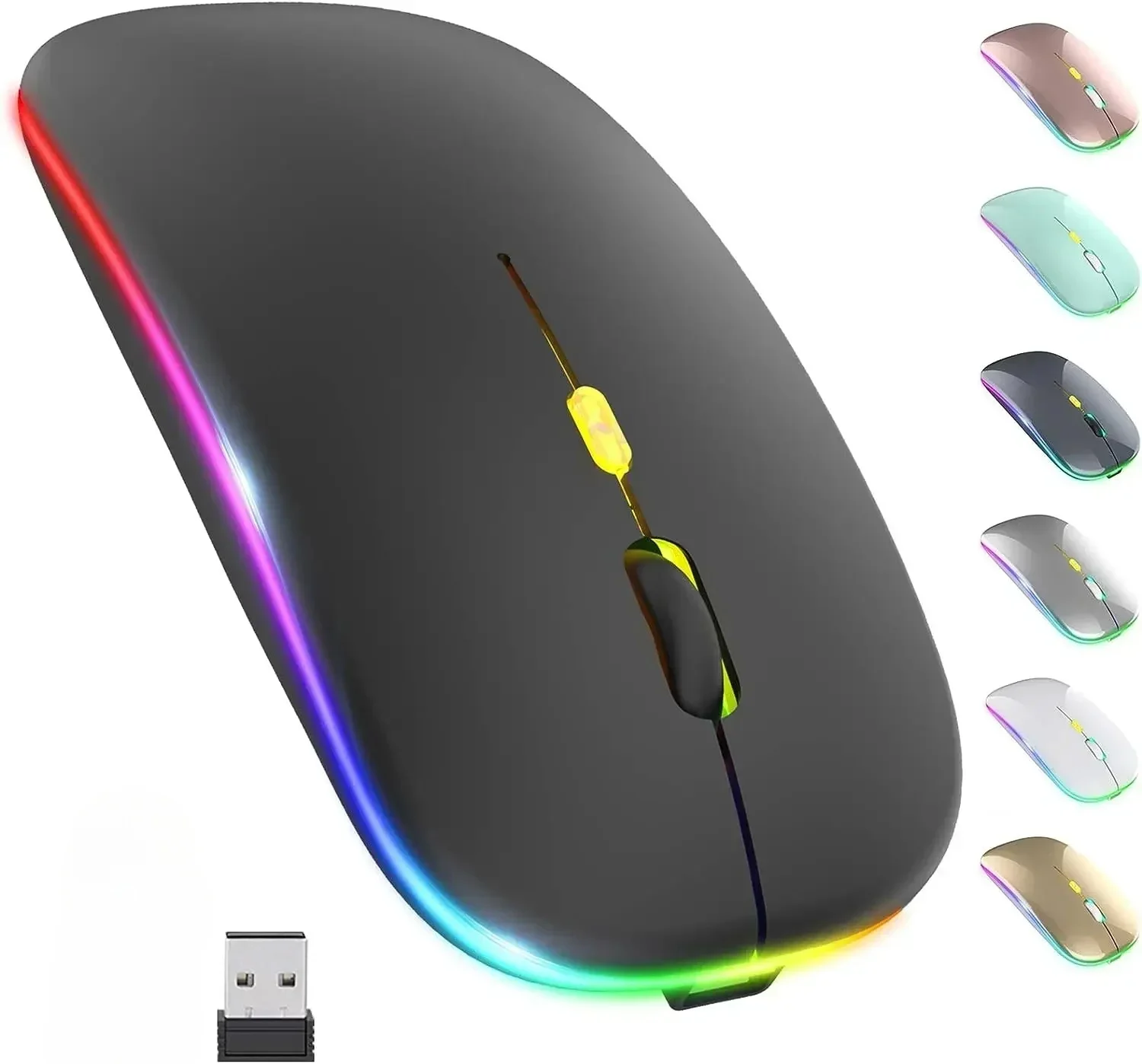 Wireless-Mouse-For-Laptop-PC-Bluetooth-RGB-Rechargeable-Mouses-Wireless ...