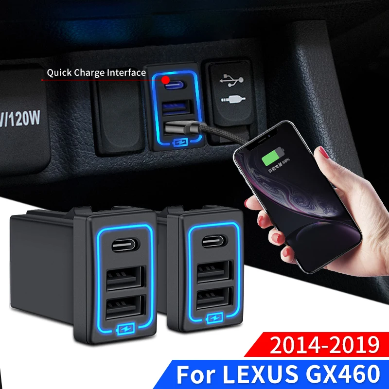 For-Lexus-GX460-2014-2019-2018-2017-USB-Charging-Plug-PD-Type-C-Fast ...