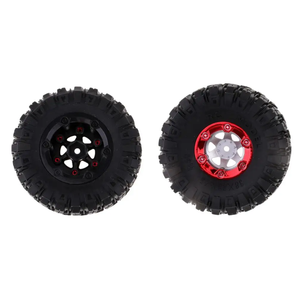 2x 100mm Rubber Tires Wheel Rim Hex Kits for 1/12 Wltoys 12428 12423 RC ...