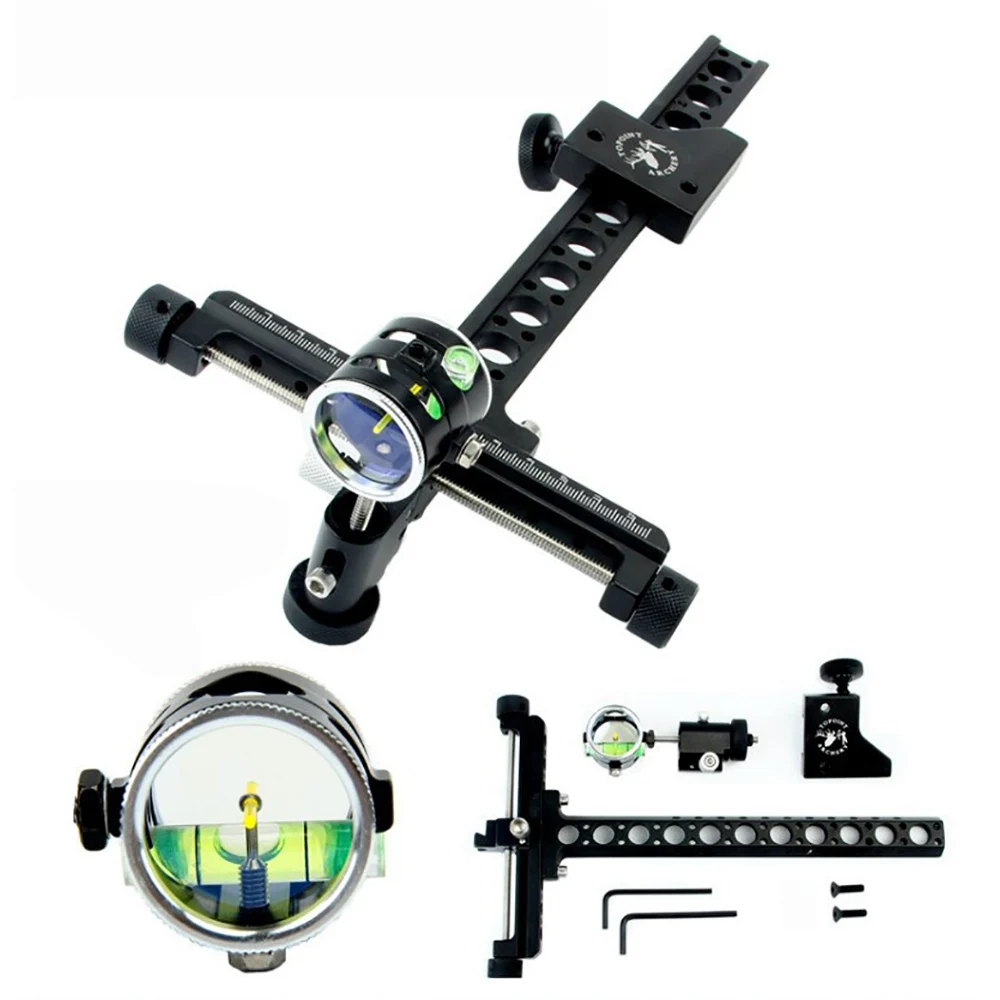 Archery-4X-Magnifying-Bow-Sight-Scope-Horizontal-Vertical-Adjust-1-Pin ...