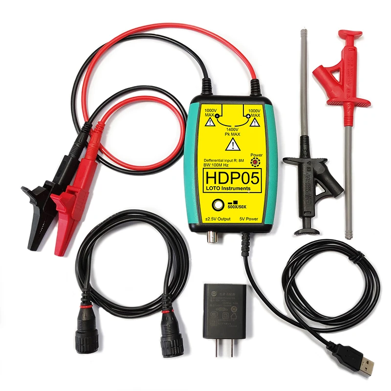 Oscilloscope-High-Voltage-Differential-Probe-Model-HDP50-100MHz-1400V ...