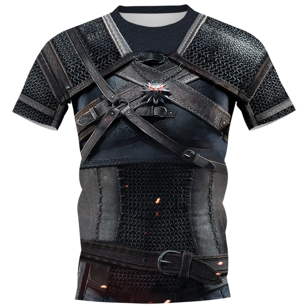 2023-Medieval-Knight-Armor-Short-Sleeve-T-Shirt-Men-s-3d-Print-Round ...