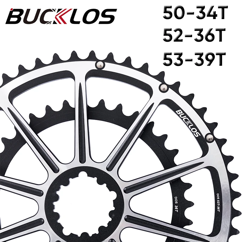 BUCKLOS 50 34T GXP Chainring 52 36T 53 39T 7075 Aluminum Bike Chainwheel 8/9/10/11 Speed Road ...