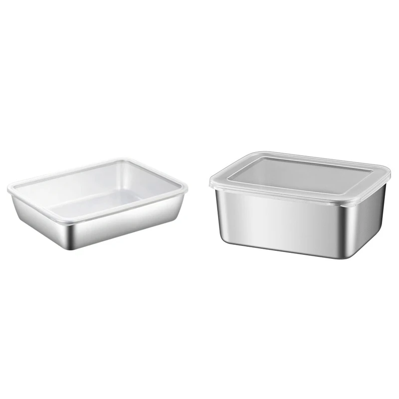 2Pcs-Food-Storage-Plates-Dish-Cake-Buffet-Organizer-Stainless-Steel ...