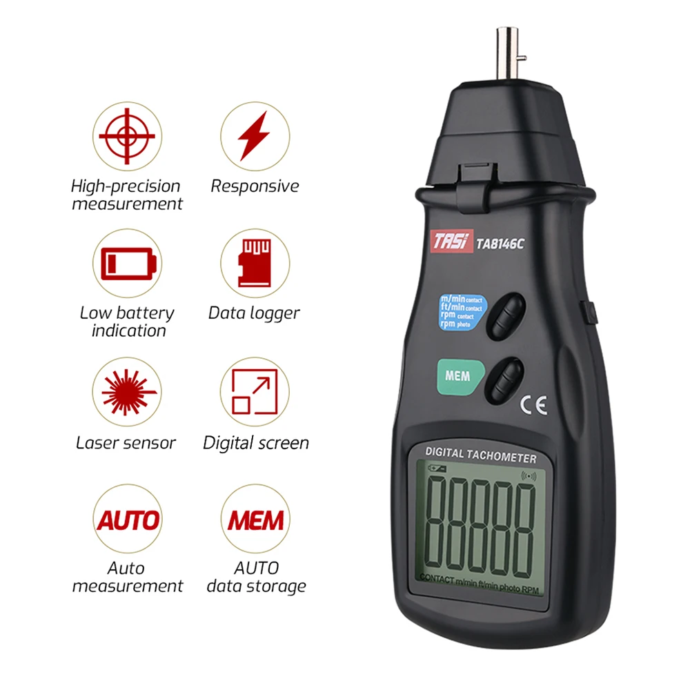 TASI-TA8146A-Digital-Tachometer-Contact-and-Laser-Non-contact-2-5 ...