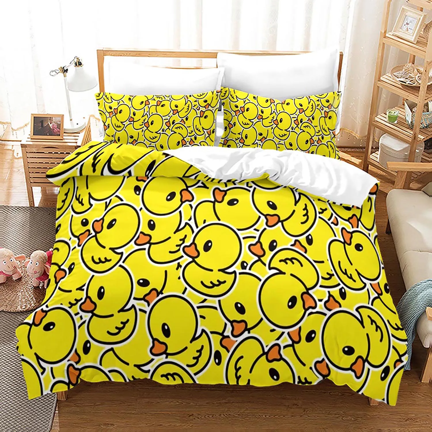 Hot-Yellow-duck-Bedding-Set-Single-Twin-Full-Queen-King-Size-Little ...