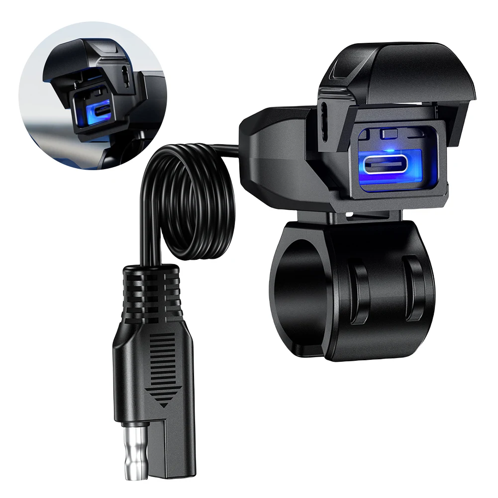 Quick-Charger-Socket-9V-24V-Motorcycle-Charger-Adapter-USB-Type-C ...