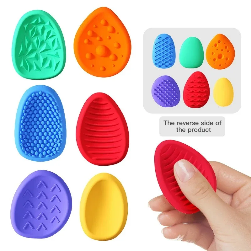 2025 New Fidget Toys Adults Sensory Silicone Stone 6 Pack Textured for ...