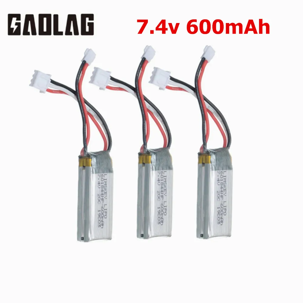 2S 7.4V 600mAh 20C Lipo Battery For WLtoys F959 RC Drone Parts 7.4V ...