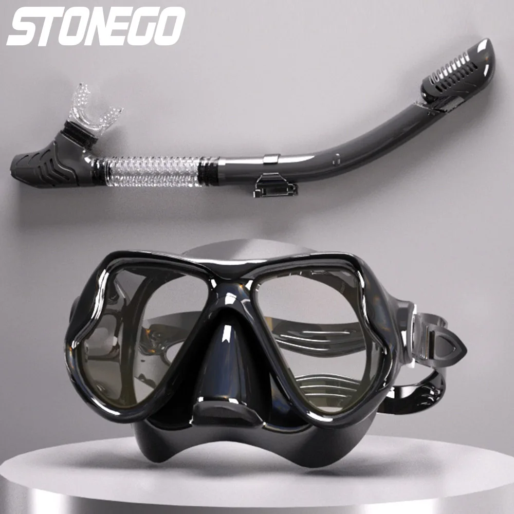 Diving-Mirror-Breathing-Tube-Set-Soft-Silicone-Glasses-Swimming-Glasses ...