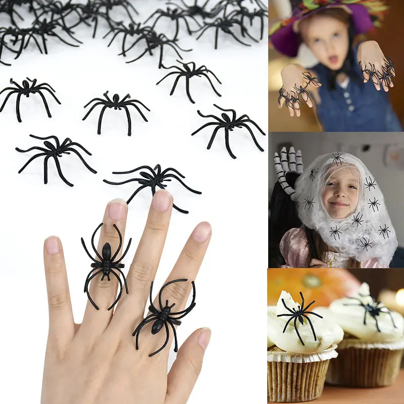 20-50pcs-Halloween-Mini-Plastic-Black-Spiders-Joking-Birthday-Toys ...