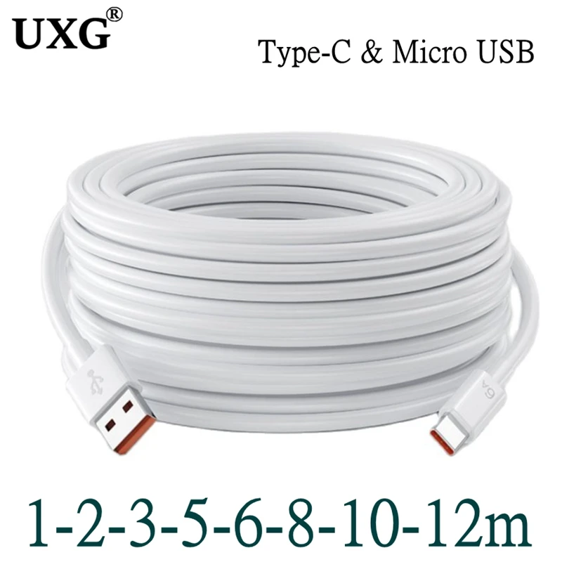 3/5/8/10M USB Type C Extendded Long Fast Charging Cable Cord For ...