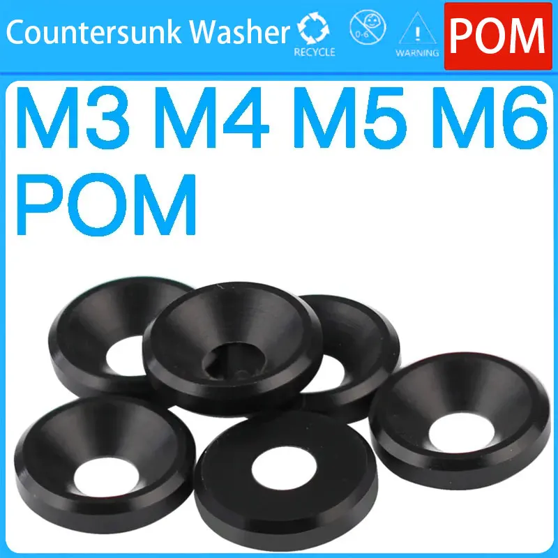 M3-M4-M5-M6-M8-M10-POM-Countersunk-Washer-Conical-Solid-Plastic-Concave ...