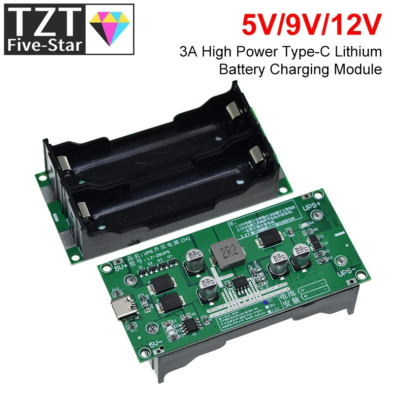 TZT-Type-C-15W-3A-Fast-Charge-UPS-Power-Supply-18650-Lithium-Battery ...