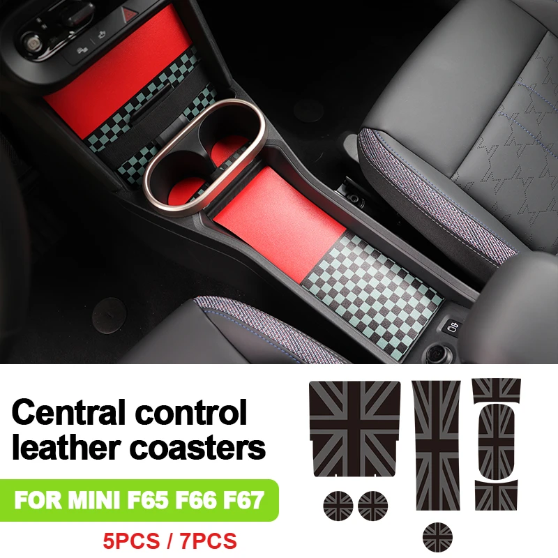5/7PCS For Mini Cooper F65 F66 F67 Leather Car Center Control Mat Slot ...