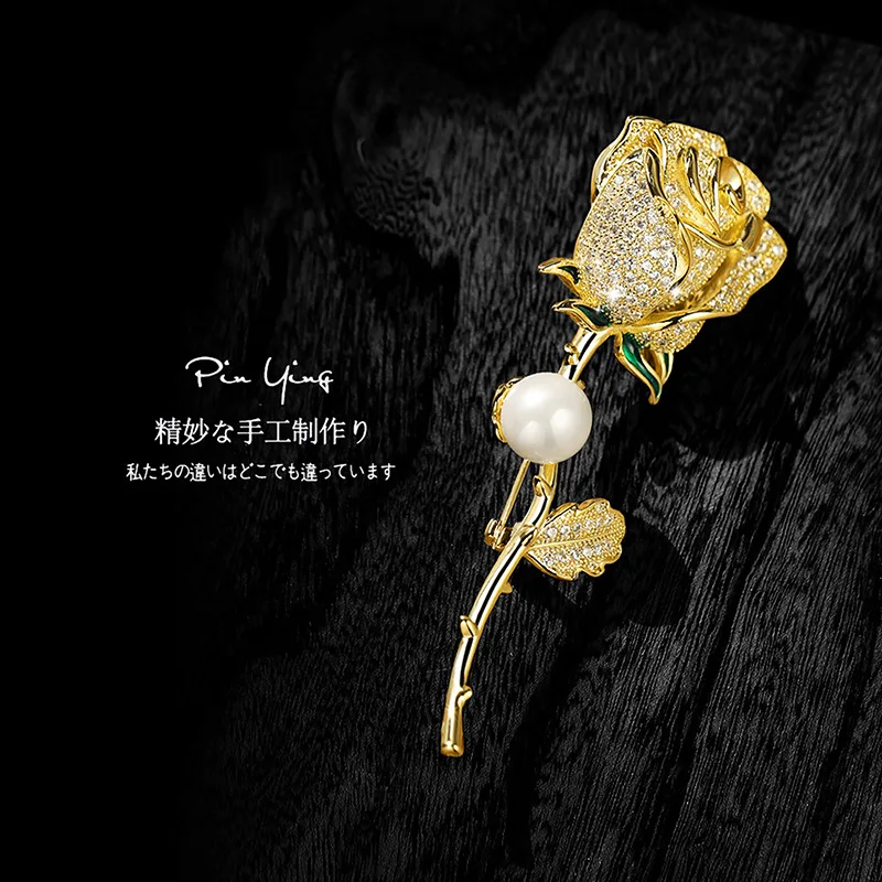 Gentle And Rose Brooches, Shiny Flower Brooches, Pearl Brooch Accessories, Sweet&romantic Models ...